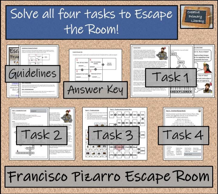 Francisco Pizarro Escape Room Activity - Etsy