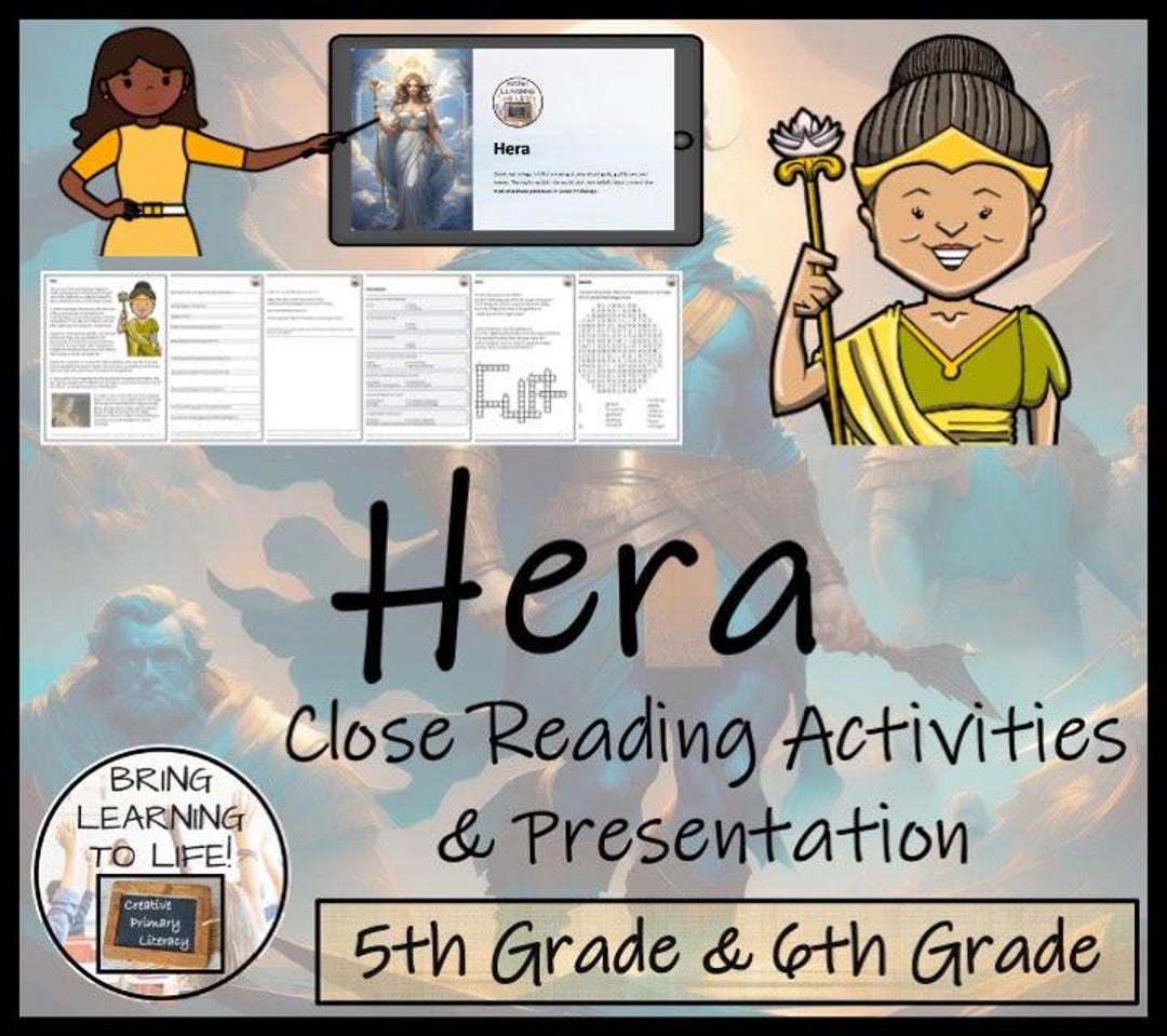Hera Close Reading Comprehension Activities | 5th Grade & 6th Grade - Etsy