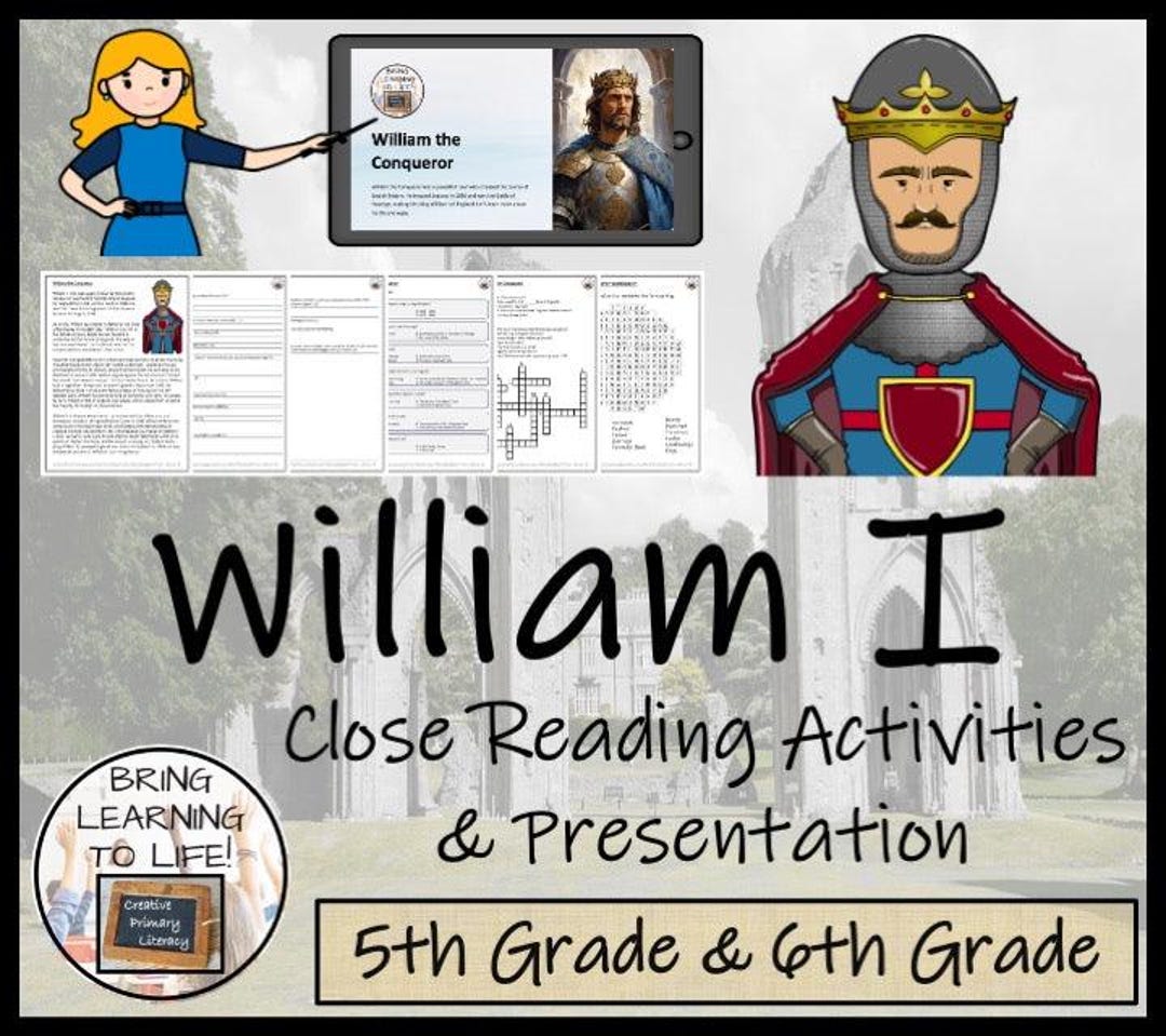 William the Conqueror Close Reading Comprehension Activities | 5th ...