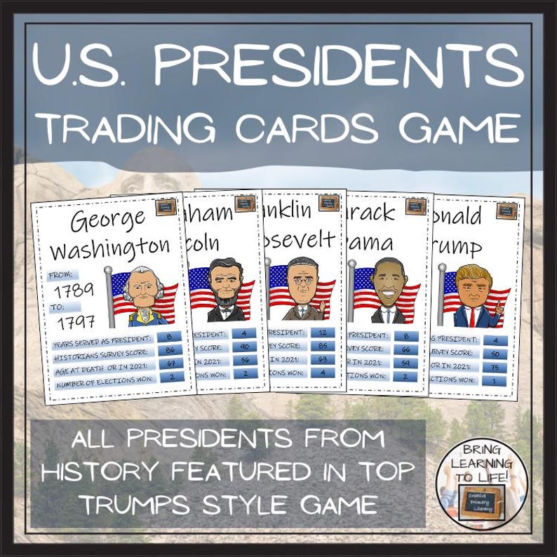 American Presidents Trading Cards Top Trumps Game - Etsy