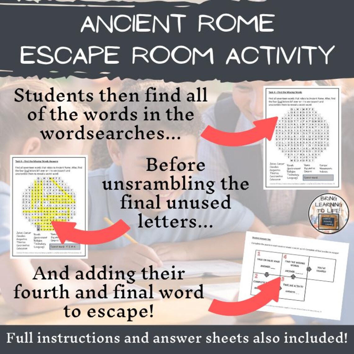 Ancient Rome Escape Room Activity - Etsy