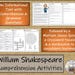 William Shakespeare Close Reading Comprehension Activities 5th Grade ...