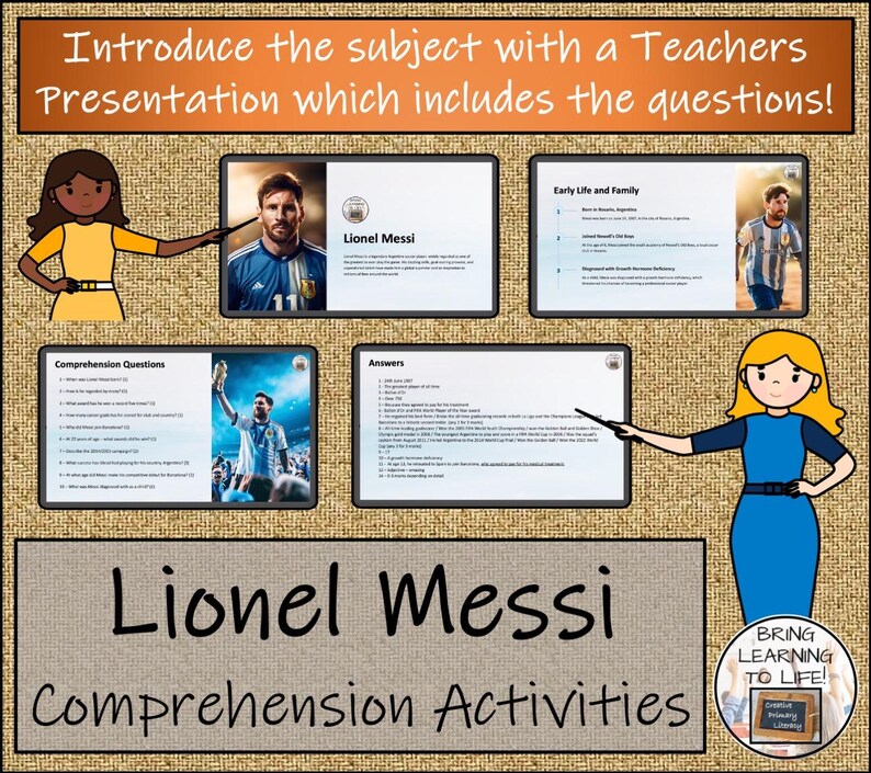 Lionel Messi Close Reading Comprehension Activities | 5th Grade & 6th ...