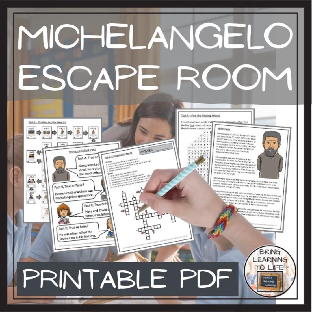 Michelangelo Escape Room Activity - Etsy