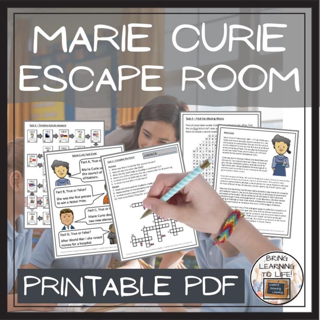 Marie Curie Escape Room Activity - Etsy