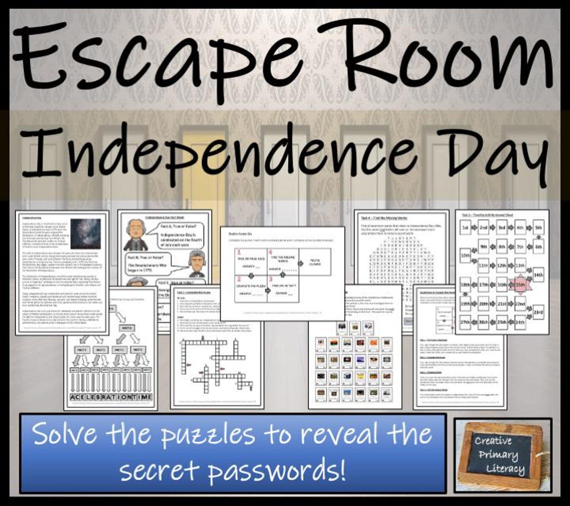 Independence Day Escape Room Activity - Etsy