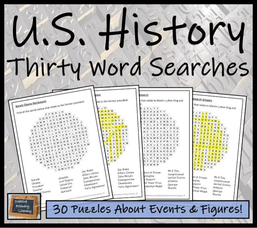 U.S. History Word Search Puzzle Collection - Etsy