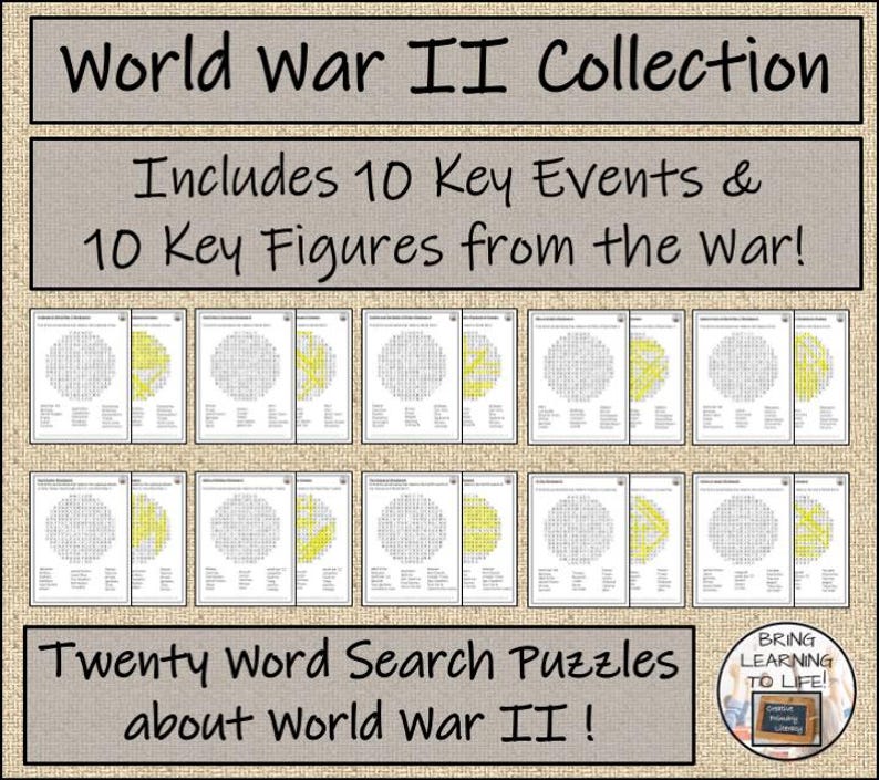 World War 2 Word Search Puzzle Collection - Etsy