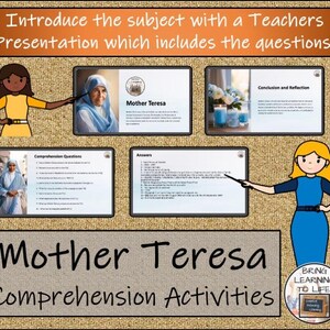 Mother Teresa Close Reading Comprehension Activities 5th Grade & 6th ...