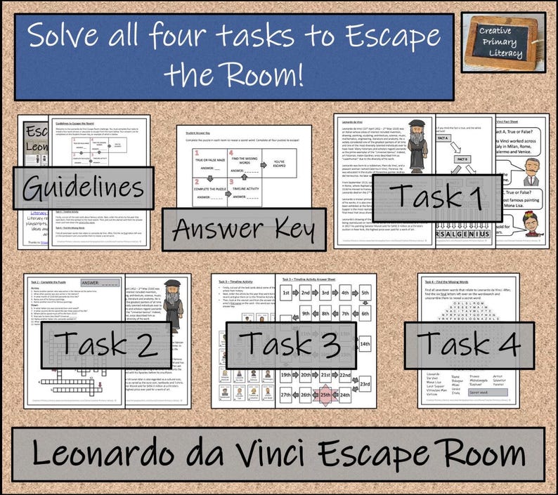 Leonardo Da Vinci Escape Room Activity - Etsy Australia