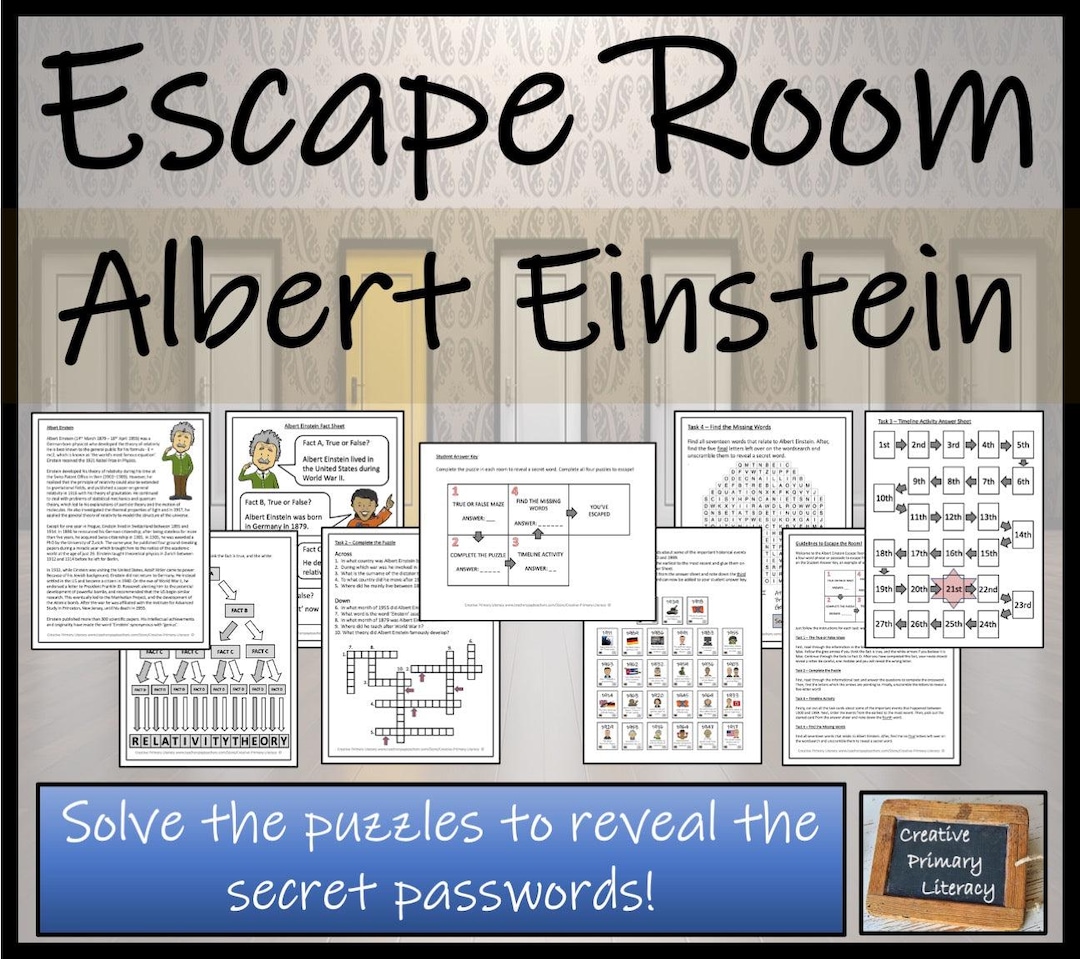 Albert Einstein Escape Room Activity - Etsy