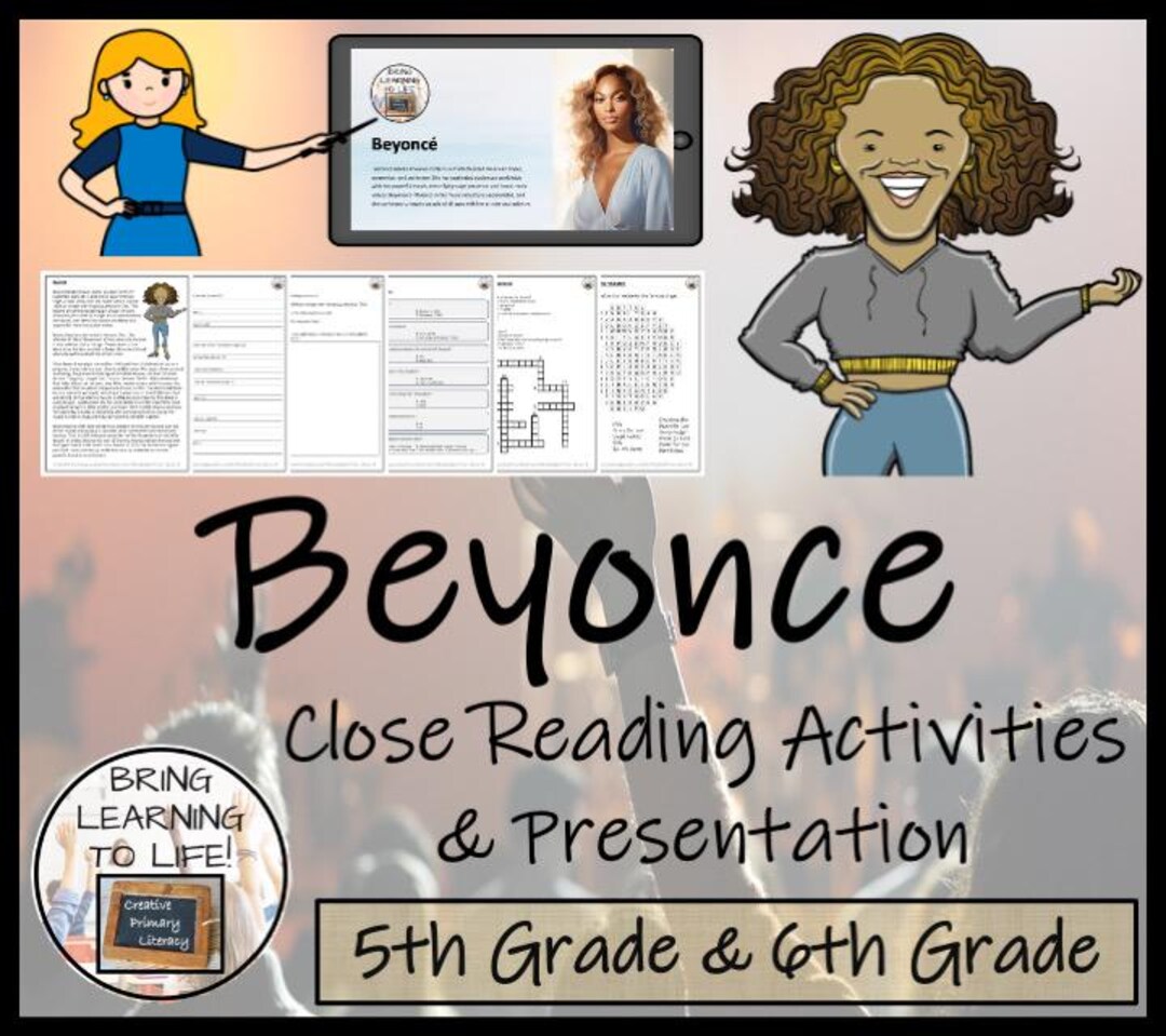 Beyonce Close Reading Comprehension Activities | 5th Grade & 6th Grade ...