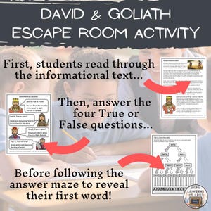 David and Goliath Story Escape Room Activity - Etsy
