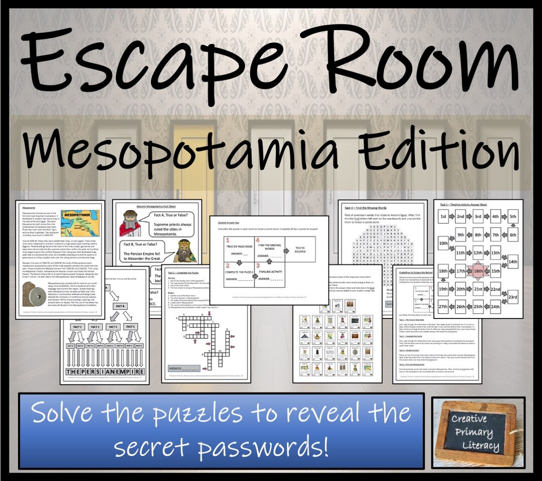 Ancient Mesopotamia Escape Room Activity - Etsy