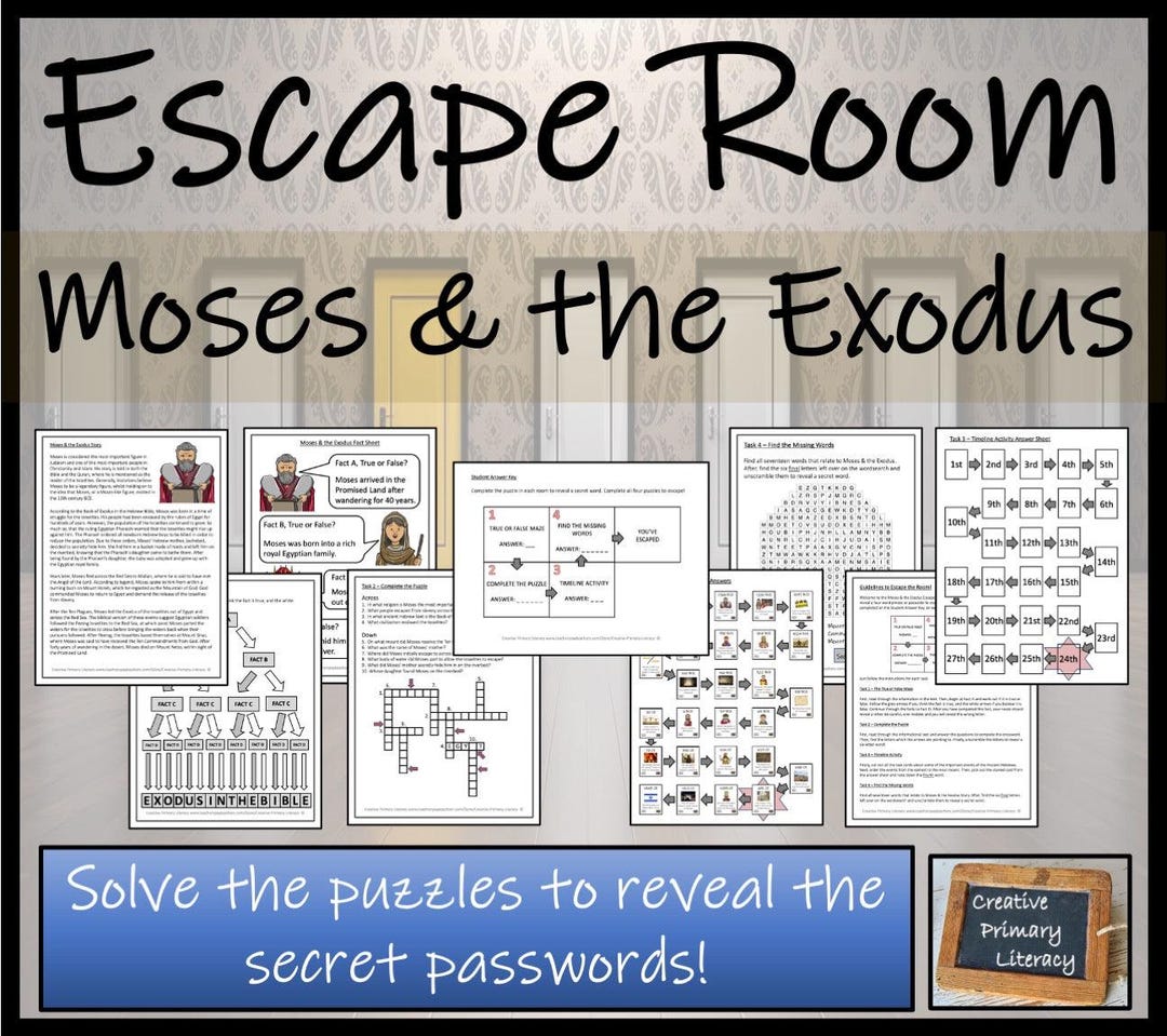Moses and the Exodus Story Escape Room Activity - Etsy