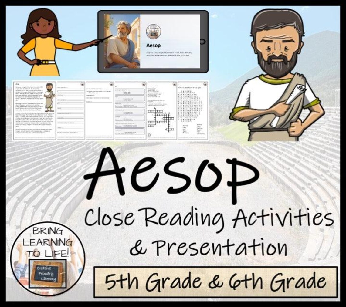 Aesop Close Reading Comprehension Activities | 5th Grade & 6th Grade - Etsy