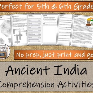 Ancient India Close Reading Comprehension Activities | 5th Grade & 6th ...