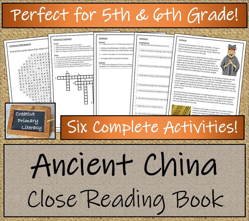 Ancient China Close Reading Comprehension Book 5th Grade & 6th Grade ...