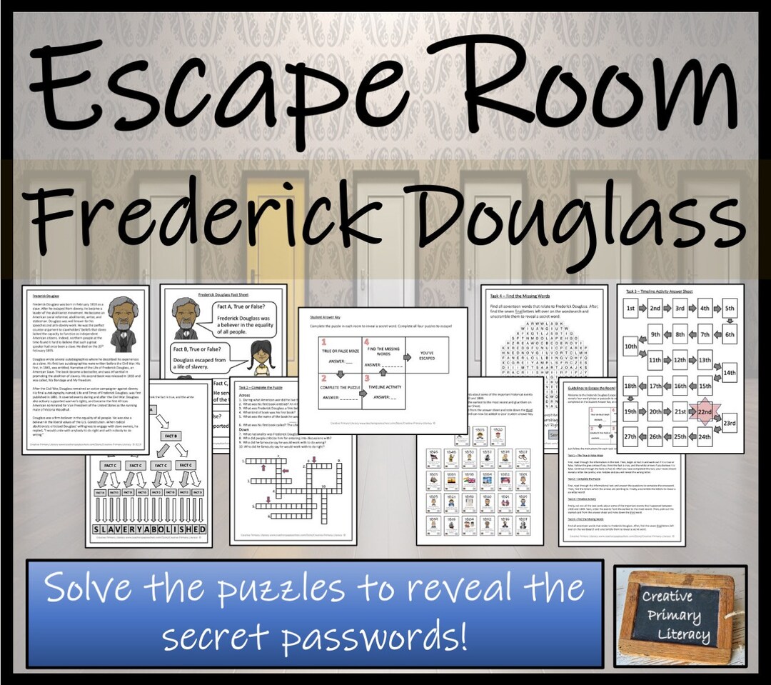 Frederick Douglass Escape Room Activity - Etsy