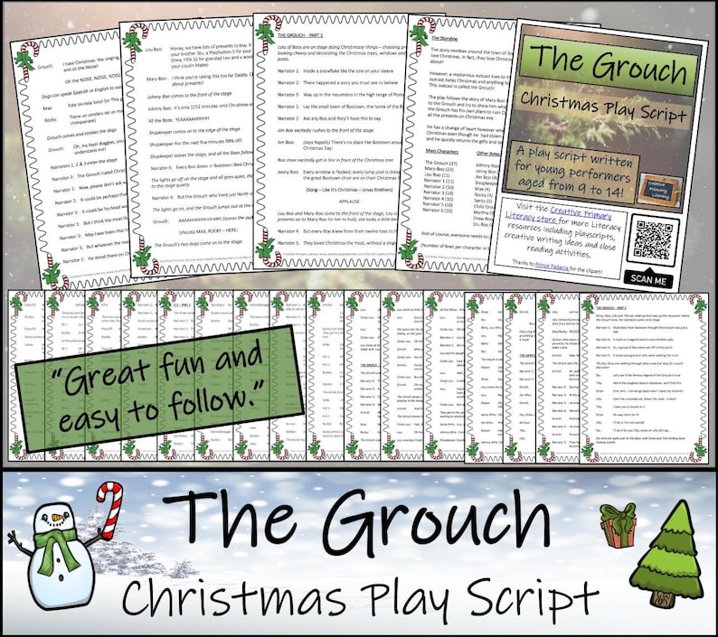 Christmas Play Script - the Grouch - Etsy