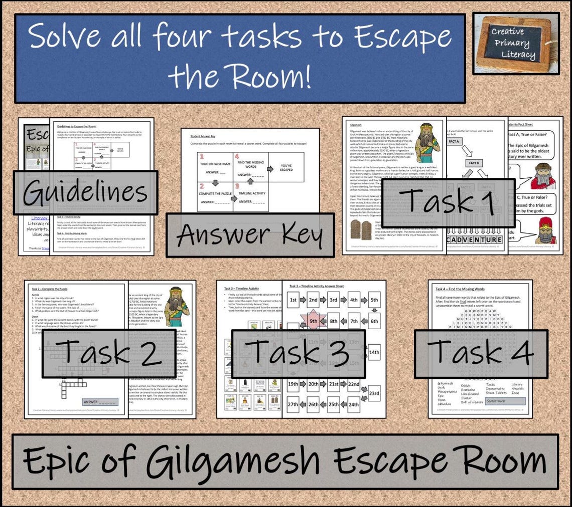 Epic of Gilgamesh Escape Room Activity - Etsy