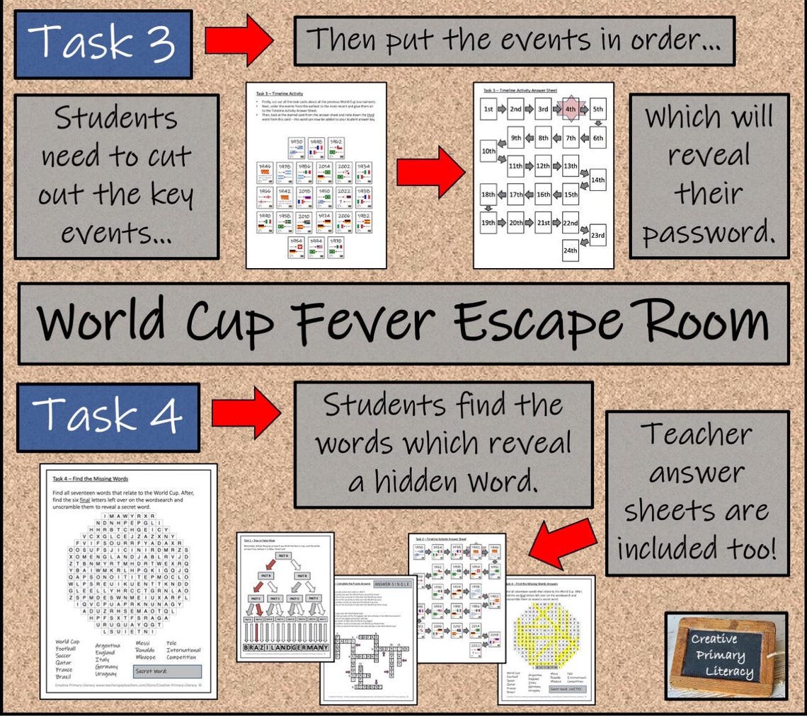 Soccer World Cup Escape Room Activity - Etsy