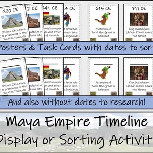 Maya Empire Timeline Display Research and Sorting Activity - Etsy