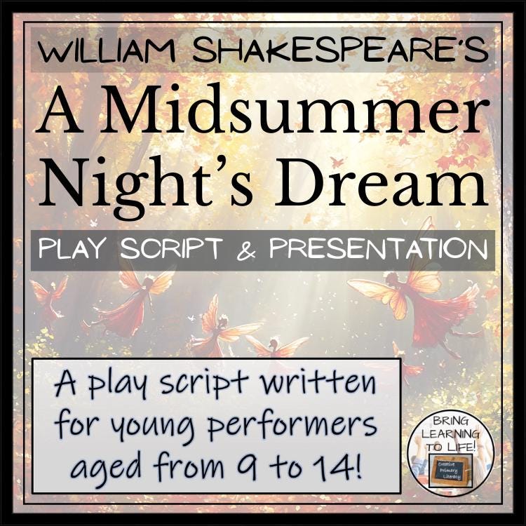 A Midsummer Night's Dream | A Play Script for Young Performers - Etsy