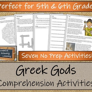 Greek Gods Close Reading Comprehension Book | 5th Grade & 6th Grade - Etsy