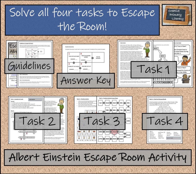 Albert Einstein Escape Room Activity - Etsy