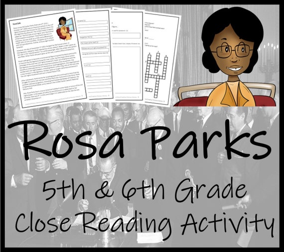 Rosa Parks Close Reading Comprehension Activity 5th Grade & - Etsy
