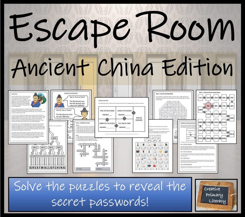 Ancient China Escape Room Activity - Etsy
