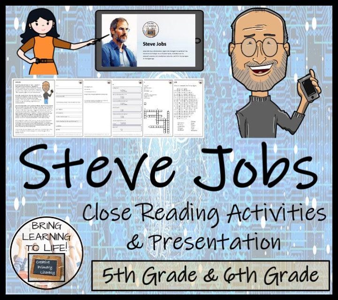 Steve Jobs Close Reading Comprehension Activities | 5th Grade & 6th ...