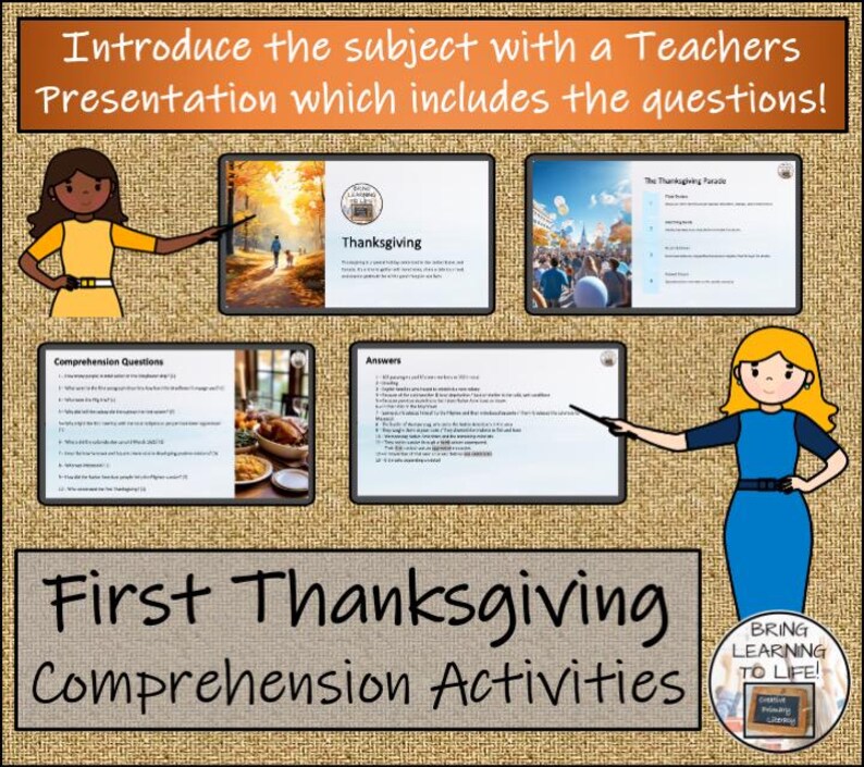 First Pilgrims and Thanksgiving Close Reading Comprehension Activities ...