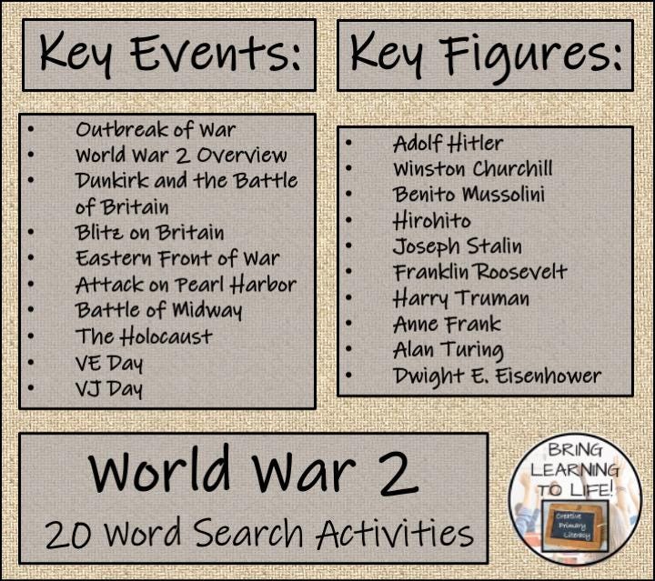 World War 2 Word Search Puzzle Collection - Etsy