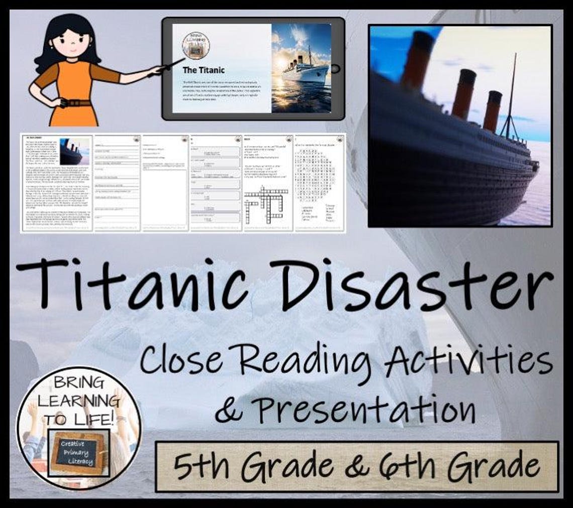 Titanic Close Reading Comprehension Activities | 5th Grade & 6th Grade ...