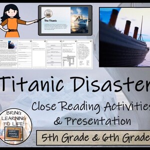 Titanic Close Reading Comprehension Activities | 5th Grade & 6th Grade ...