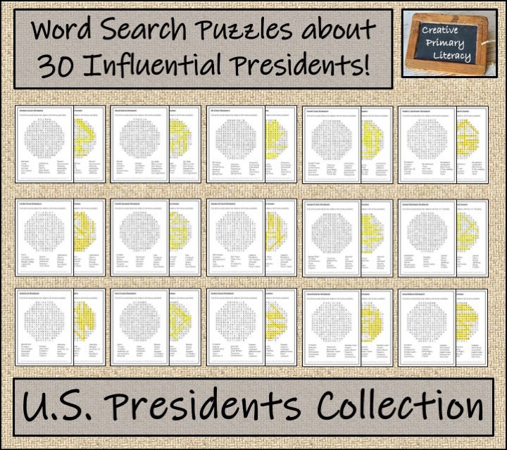 U.S. Presidents Word Search Puzzle Collection - Etsy
