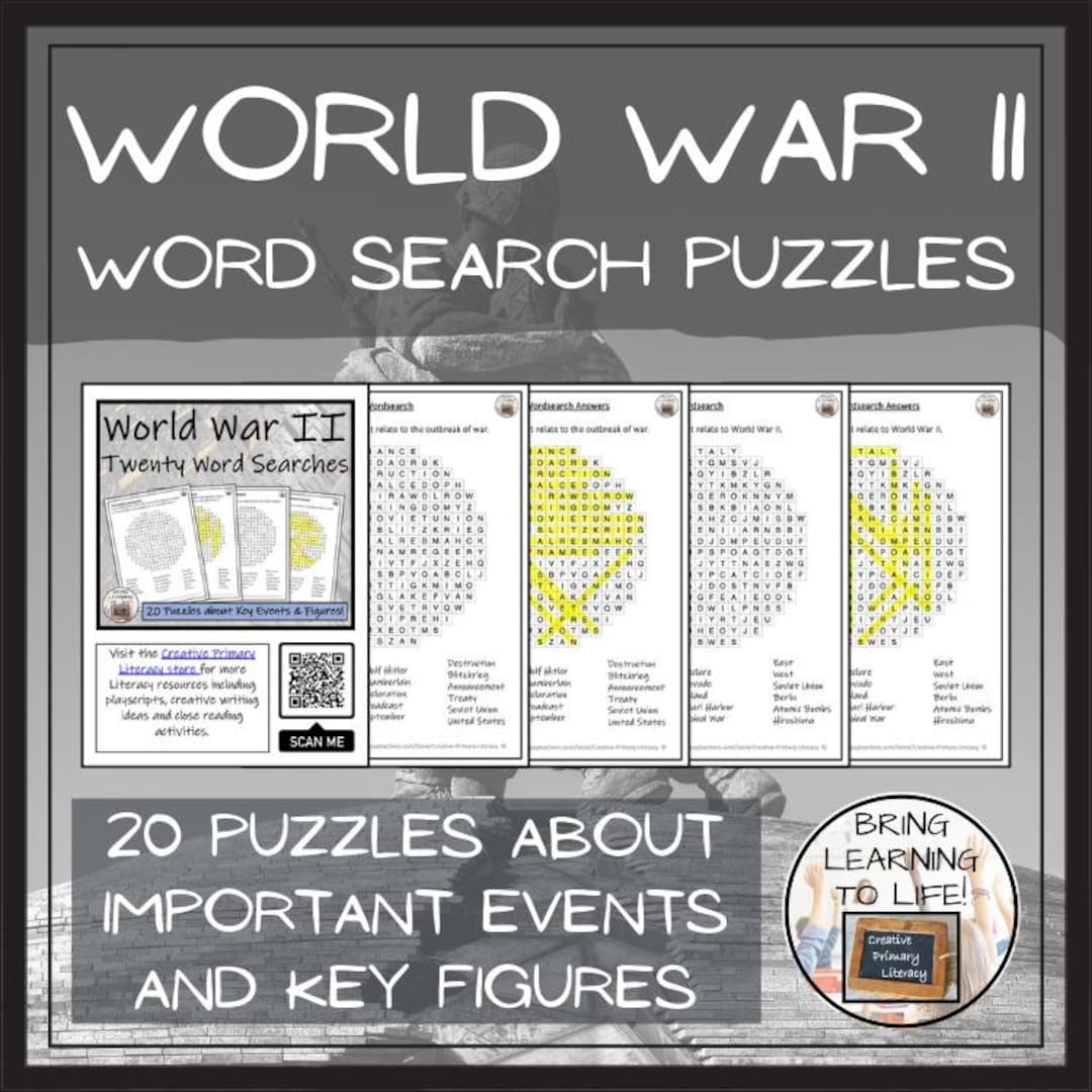 World War 2 Word Search Puzzle Collection - Etsy