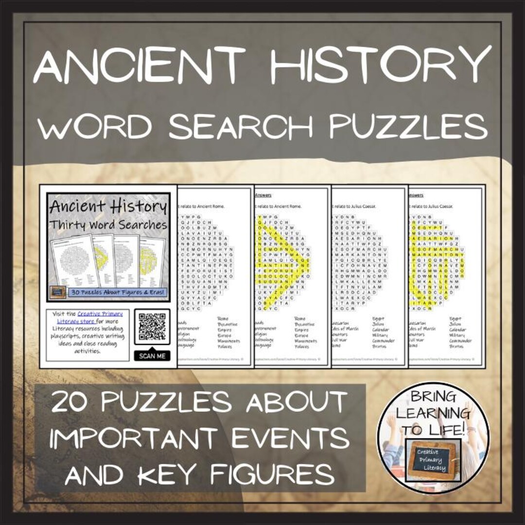 Ancient History Word Search Puzzle Collection - Etsy