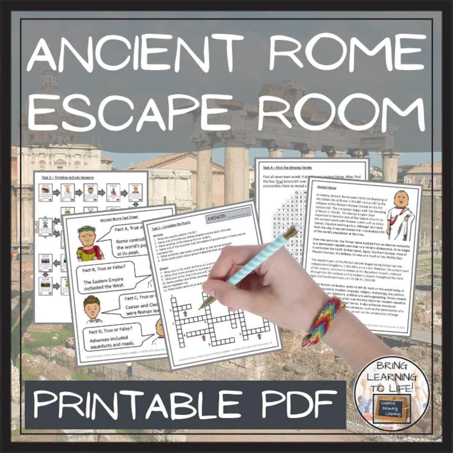 Ancient Rome Escape Room Activity - Etsy
