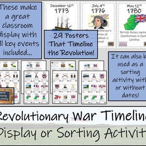 American Revolutionary War Timeline Activity & Classroom Display - Etsy