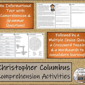 Christopher Columbus Close Reading Comprehension Activities | 5th Grade ...