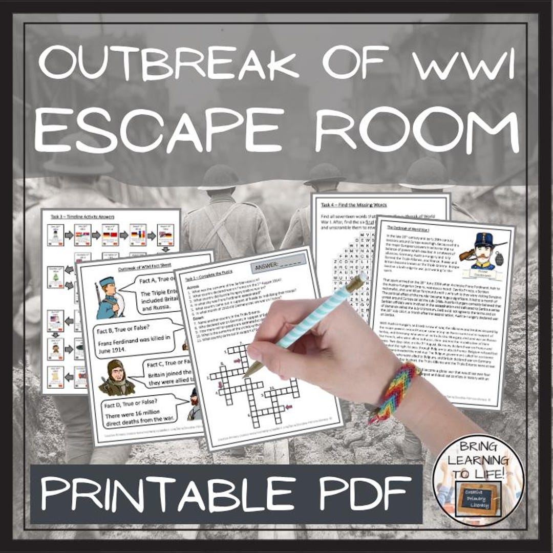 Outbreak of the First World War Escape Room Activity - Etsy