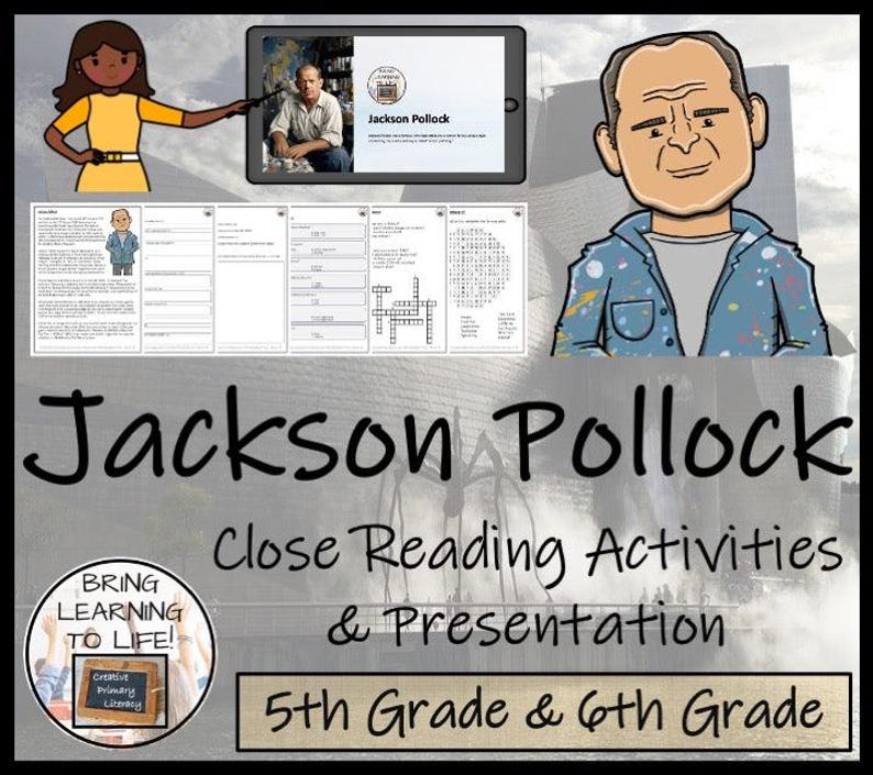 Jackson Pollock Close Reading Comprehension Activities | 5th Grade ...
