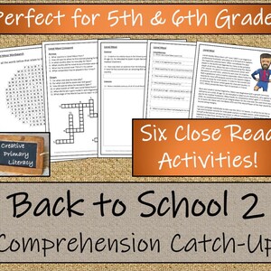 Back to School 2 Comprehension Catch up Close Reading Book | 5th & 6th ...