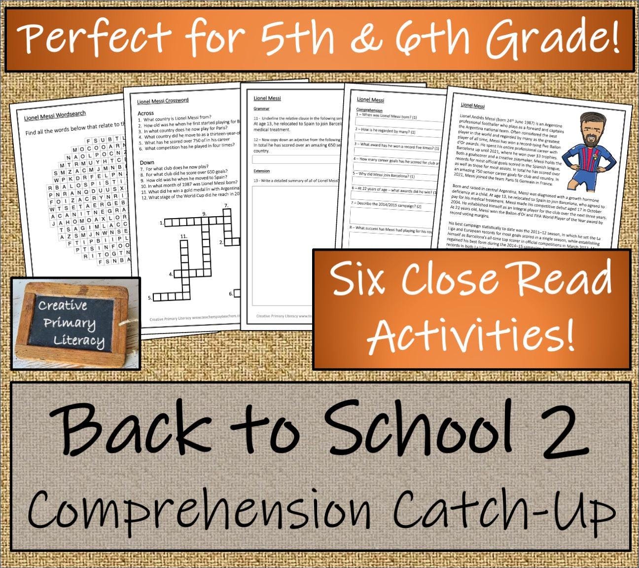 Back to School 2 Comprehension Catch up Close Reading Book | 5th & 6th ...