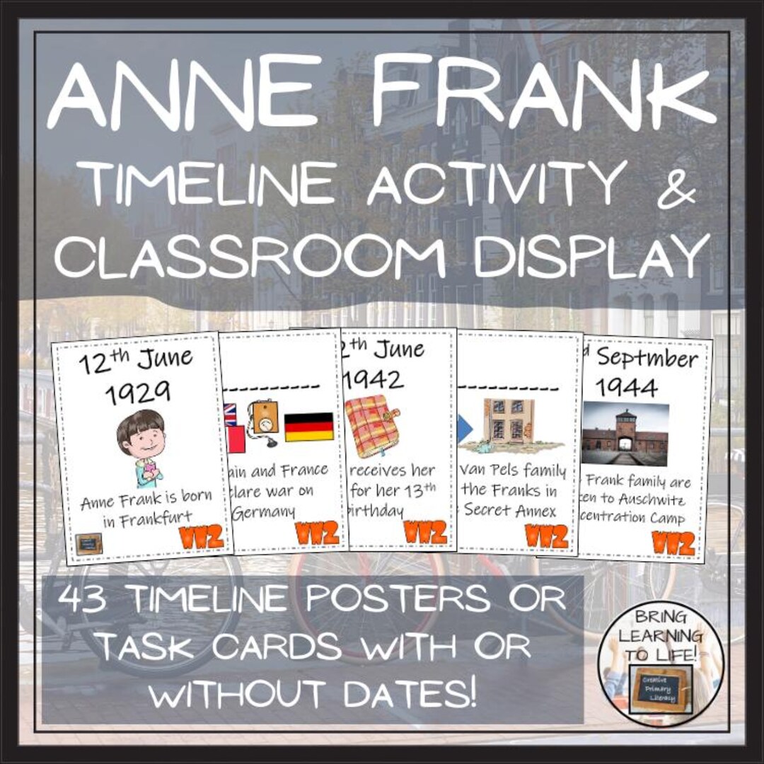 Anne Frank Timeline Activity & Classroom Display - Etsy