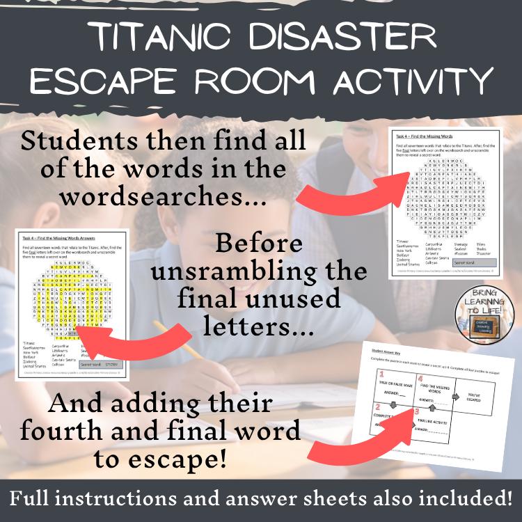 The Titanic Disaster Escape Room Activity - Etsy UK