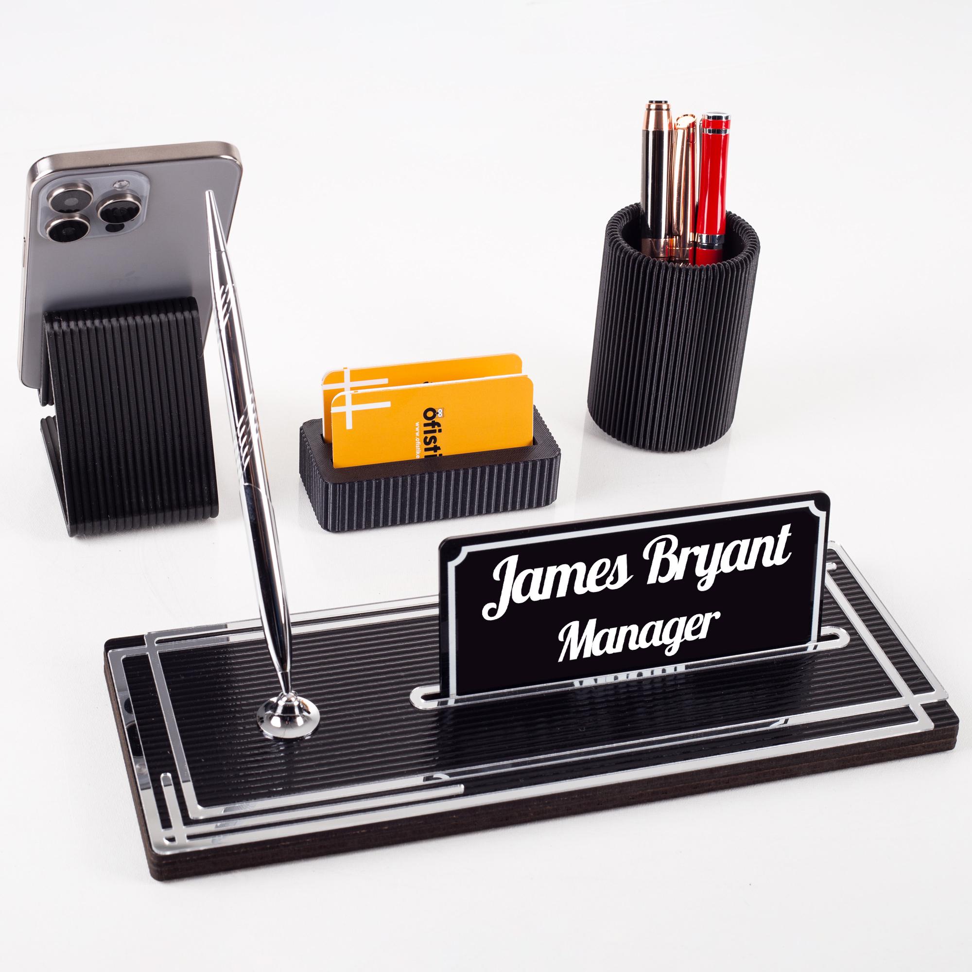 Personalized Desk Name Plate Set: 3D Printed Office Organizer - Etsy